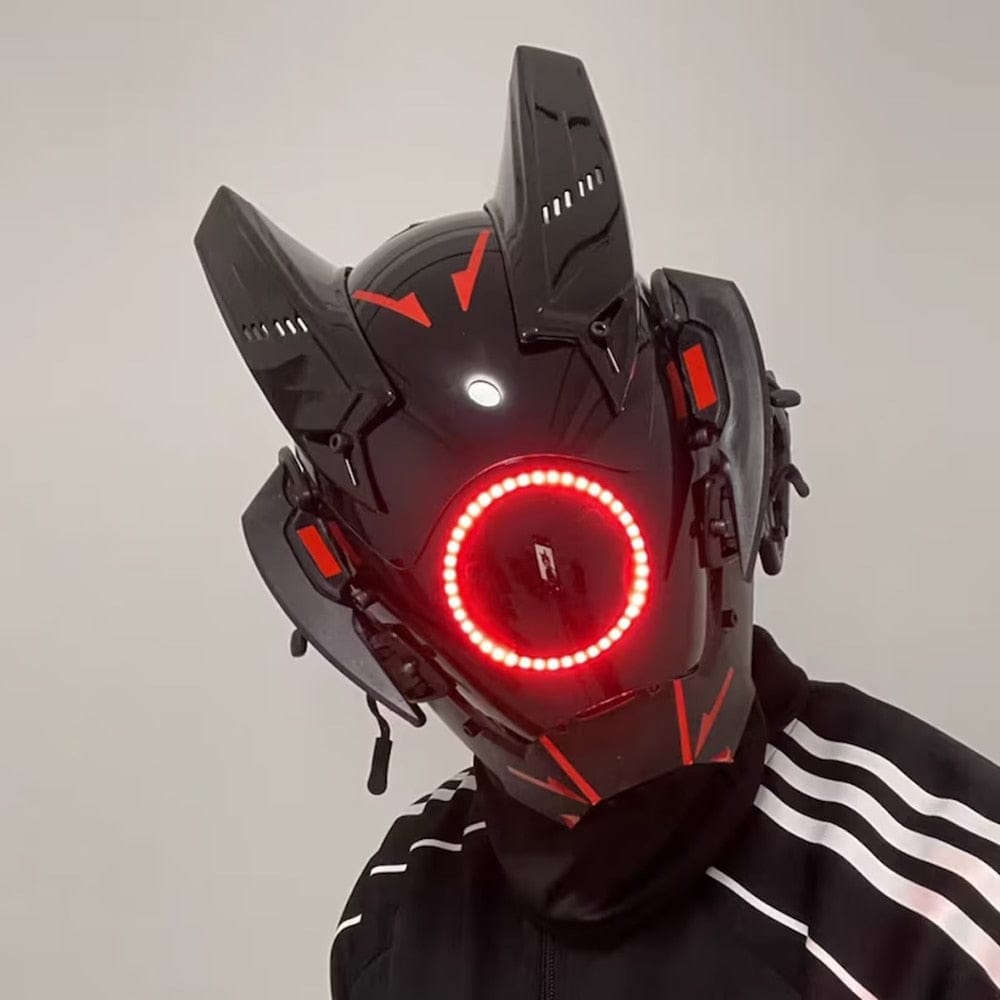 Cyberpunk Luminous LED Samurai Cosplay Mask – WonderKidz Gifts